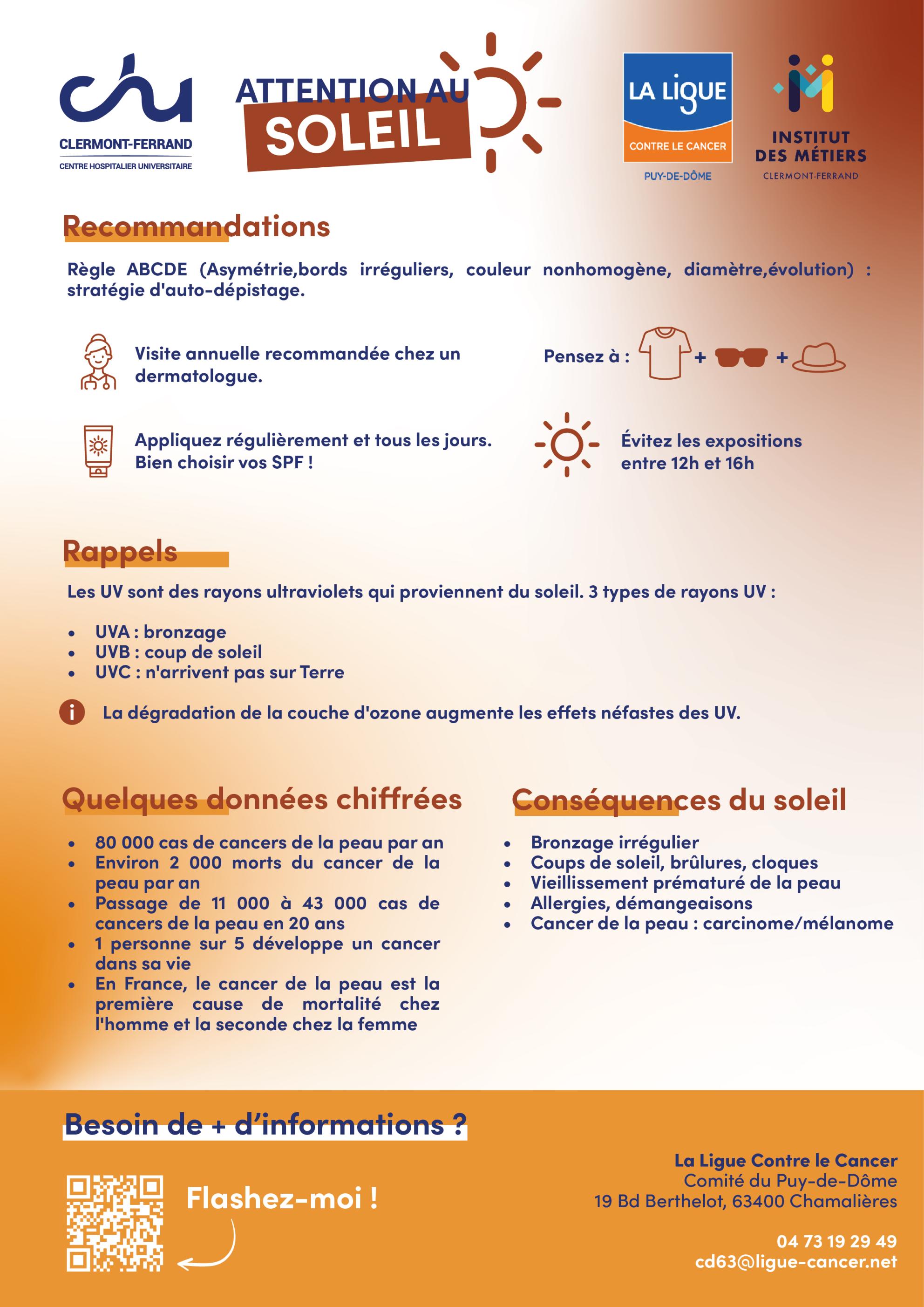 Prévention | Le soleil et les UV | CHU clermont-ferrand