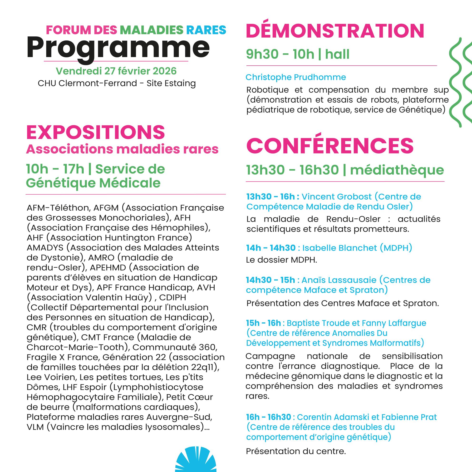 Forum des maladies rares | CHU clermont-ferrand