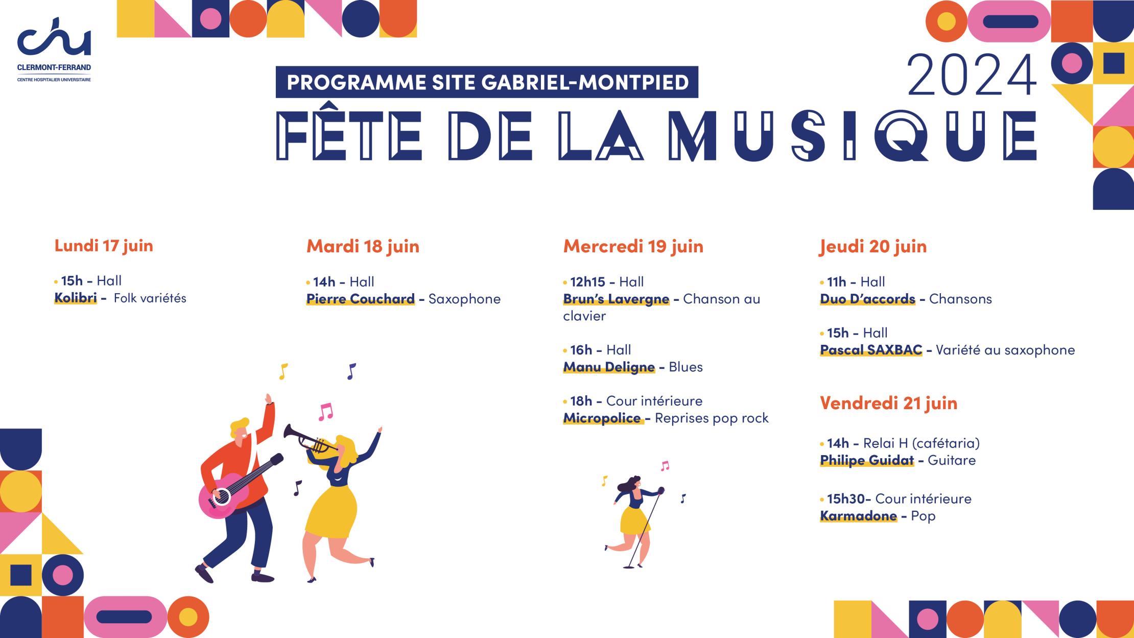 Programme | Semaine de la musique | CHU clermont-ferrand
