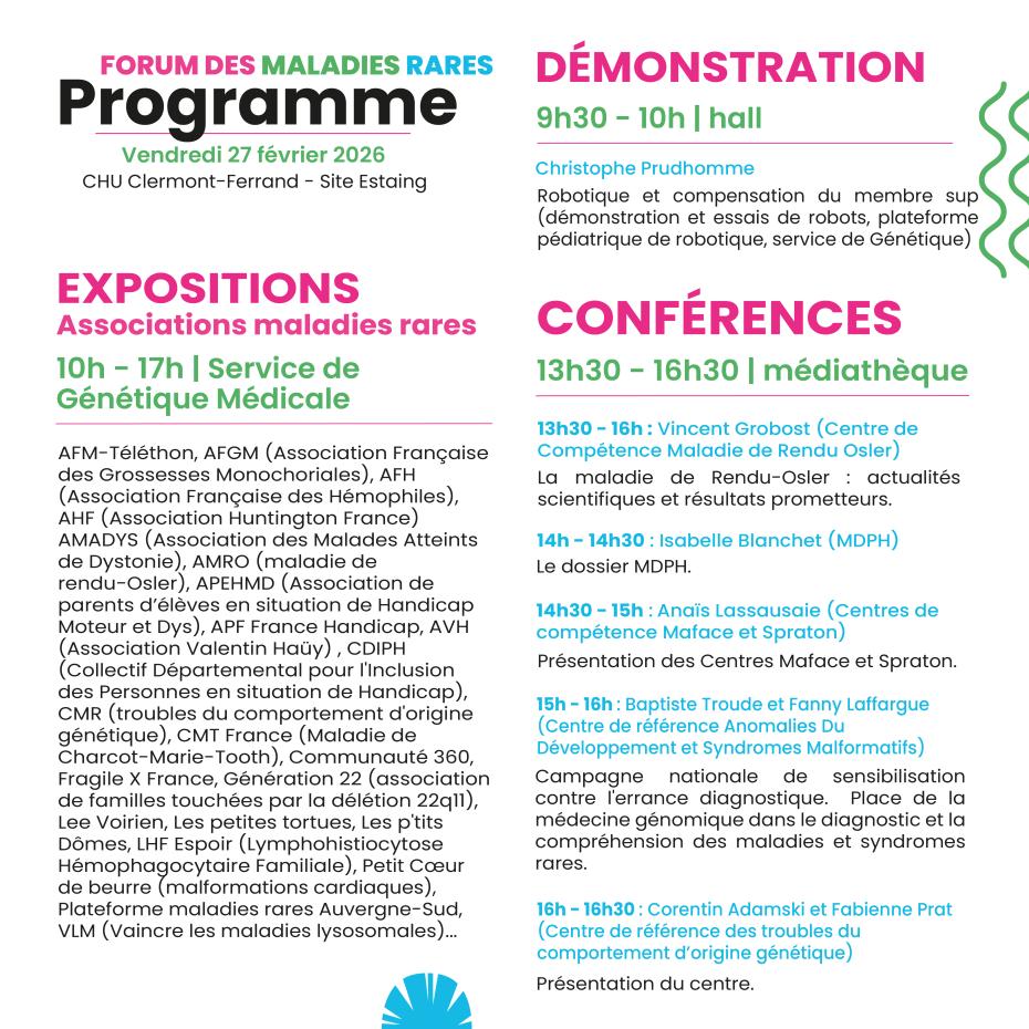 Forum des maladies rares | CHU clermont-ferrand