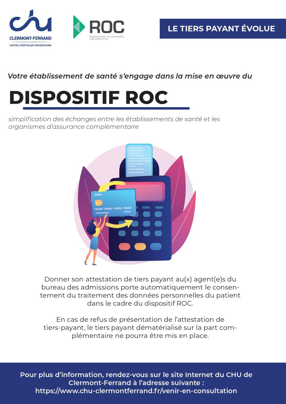 Le tiers payant évolue | Dispositif ROC | CHU clermont-ferrand